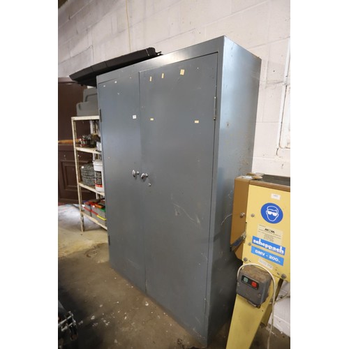 Double door steel cabinet with two shelves