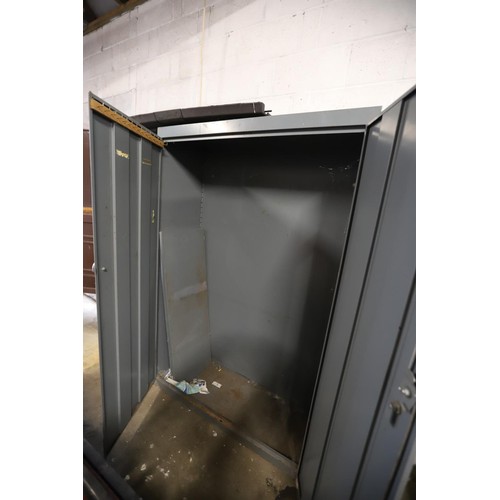 Double door steel cabinet with two shelves