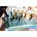 Collection of antique stoneware, glass, bottles, E. Eyre & Co Kings ...