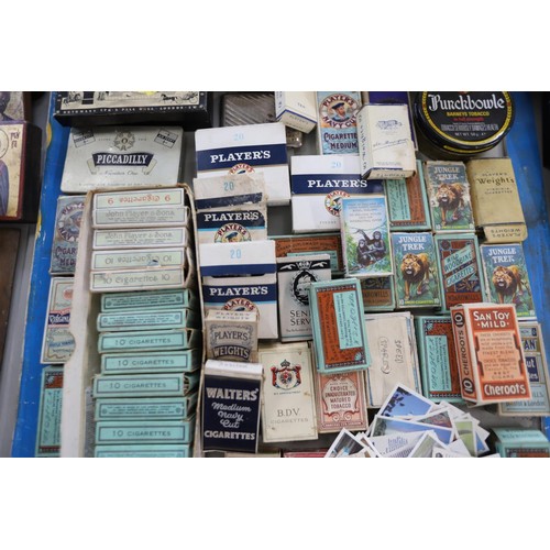 Vintage cigarette boxes (all different) & cigarette card sets