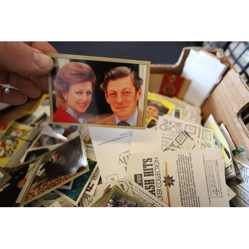 Box of 1980s Panini stickers