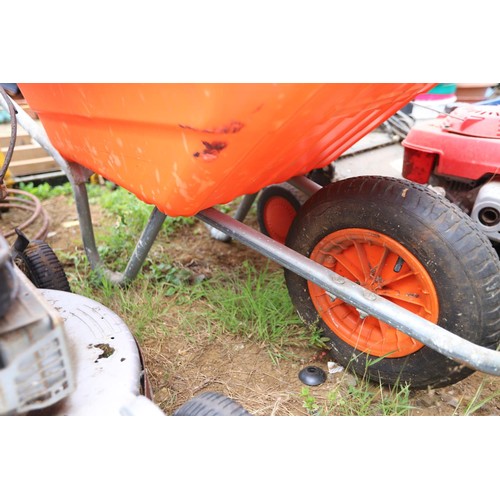 Orange wheelbarrow