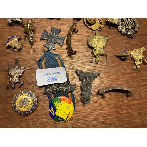 Qty of military badges, etc