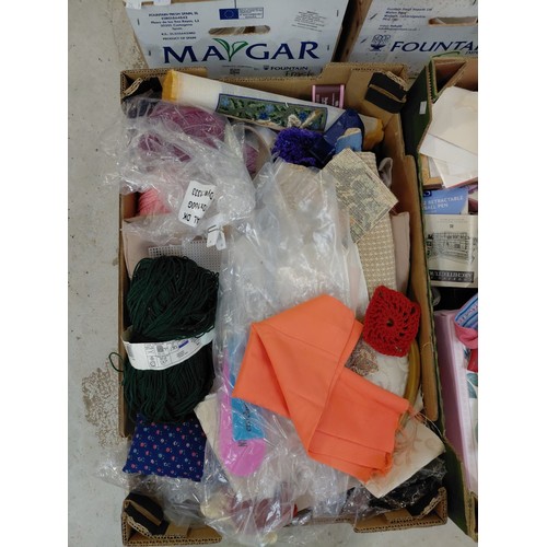 3 boxes of wool, misc, etc