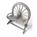 Vintage Cartwheel Two Seater Bench, Needs Repair to Arm and Seat ...