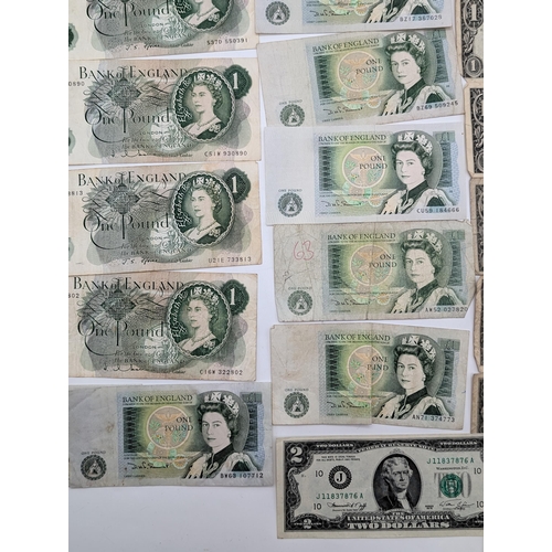Vintage British & American bank Notes, Pound Notes, Jersey, (20 ...