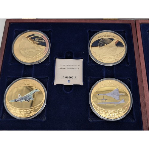 Collection of Concorde Commemorative Coins In Wooden cases Some ...