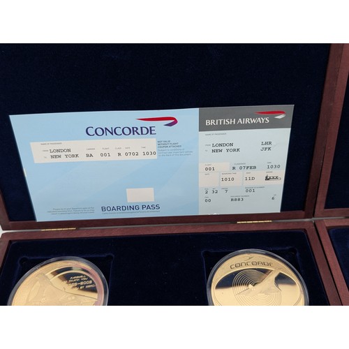 Collection of Concorde Commemorative Coins In Wooden cases Some ...