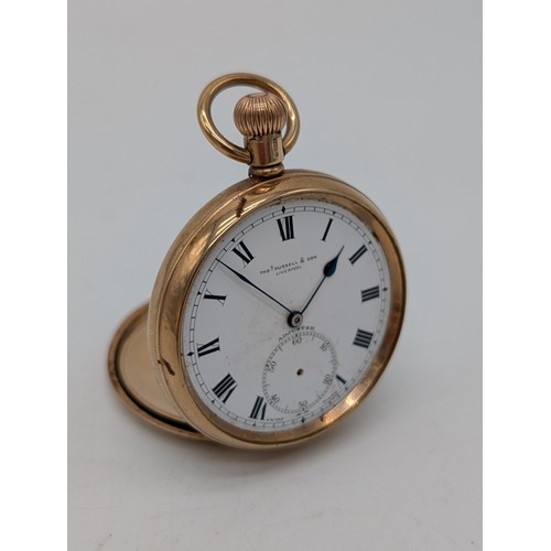 Thos Russell & Son 9ct Gold Full Size Pocket Watch, 17 Jewel. Missing ...