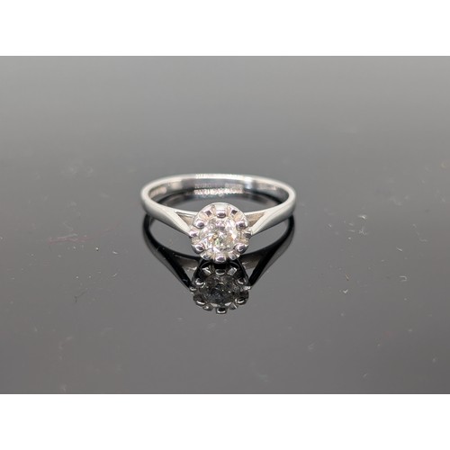 9Ct Gold, Diamond Solitaire / Engagement Ring Hallmarked .375 Diamond ...