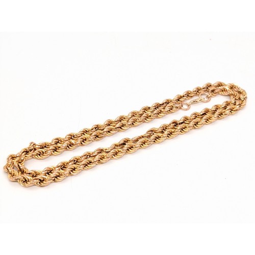 Fabulous Heavy 9Ct Gold Rope Chain, Stamped .375 XRF'd 28" 36.7g