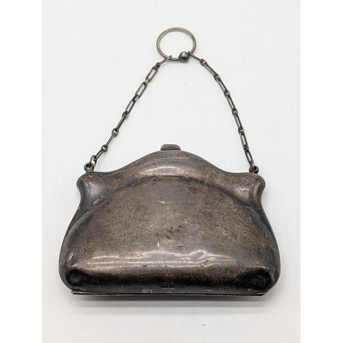 Good Antique Sterling Silver Ladies Corn Purse, Late 19C 118g