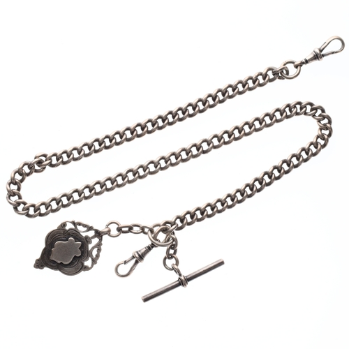 Antique Sterling Silver Double Albert Watch Chain