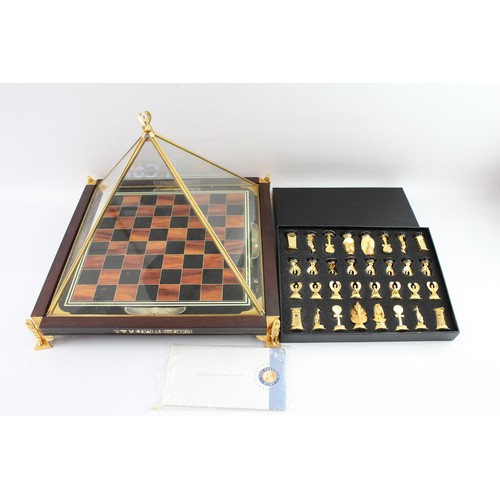 Franklin Mint The Tutankhamun Pharaoh Chess Set, 24ct Gold Plate ...