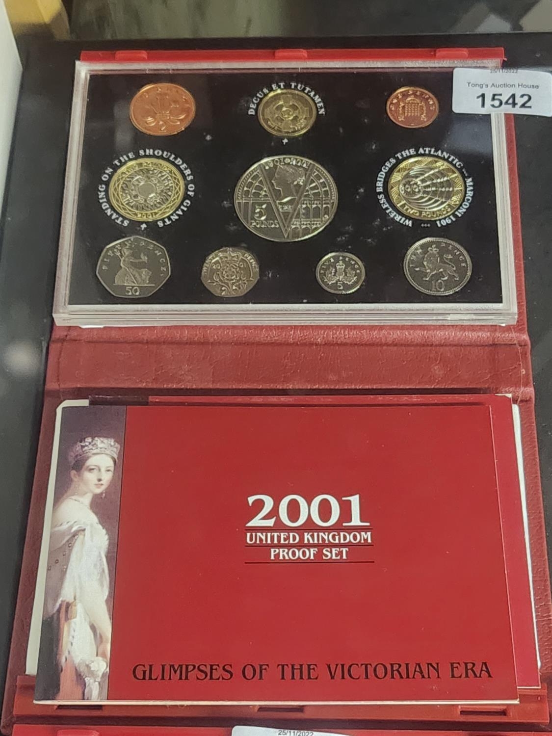 Cased collection of the 2001 United Kingdom proof set glimpses of the ...