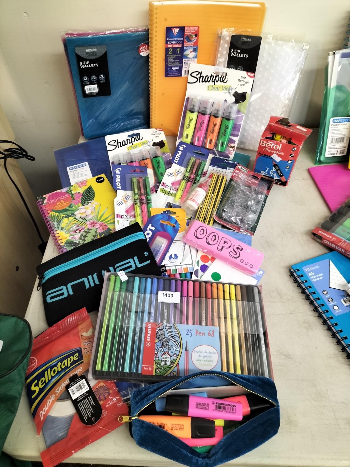 Huge stationary selection including Stabilo pens, sellotape, sharpie ...