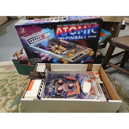 Boxed Atomic Pinball game with flashing lights, ringing bells and lots ...