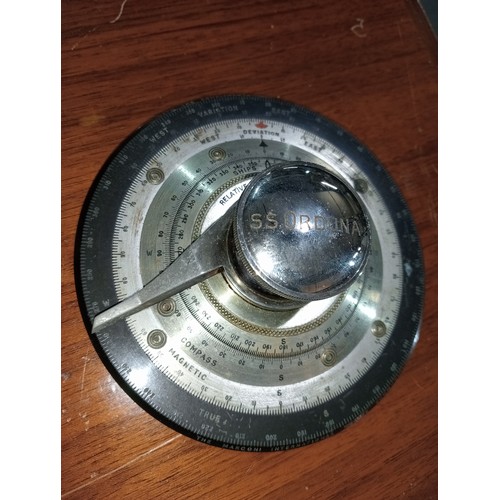 * ANTIQUE SHIP BEARING CORRECTOR FROM S.S ORDUNA IN ORIGINAL BOX PLUS ...