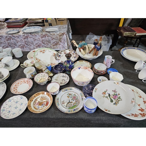 Large ceramic job lot to include decorative plates, vases, bowls cups ...