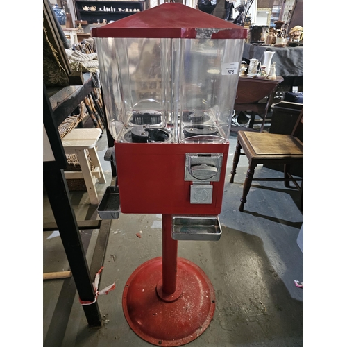 Vintage metal sweet dispenser. Stands 110cm tall