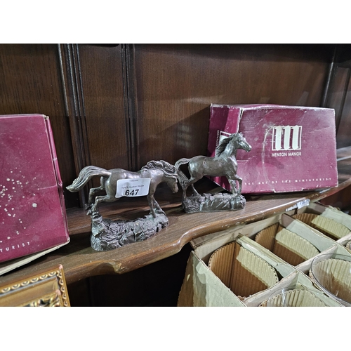 Pair of boxed Menton Manor horse figurines