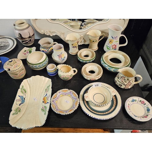 Large collection of pristine earthenware Honiton pottery, Devon and ...