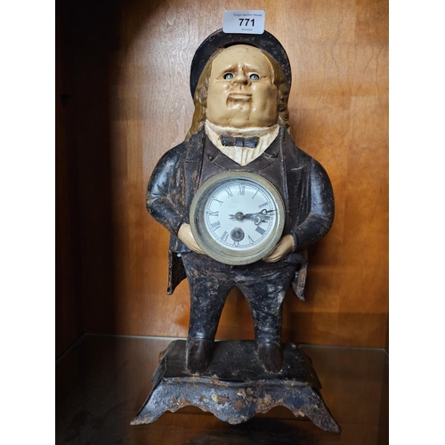 Bradley & Hubbard "John Bull" clock, novelty cast iron clock from the ...