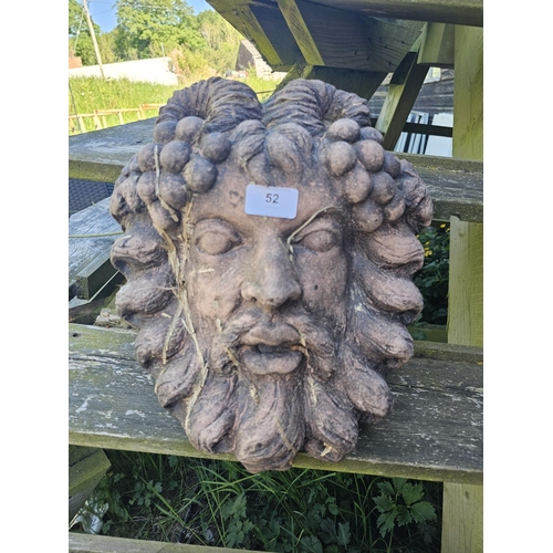 mascaron Bacchus or Dionysus, Greek Roman god of wine, fertility, and ...