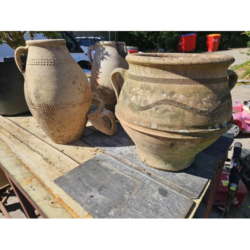 Greek terracotta pots, olive oil pots