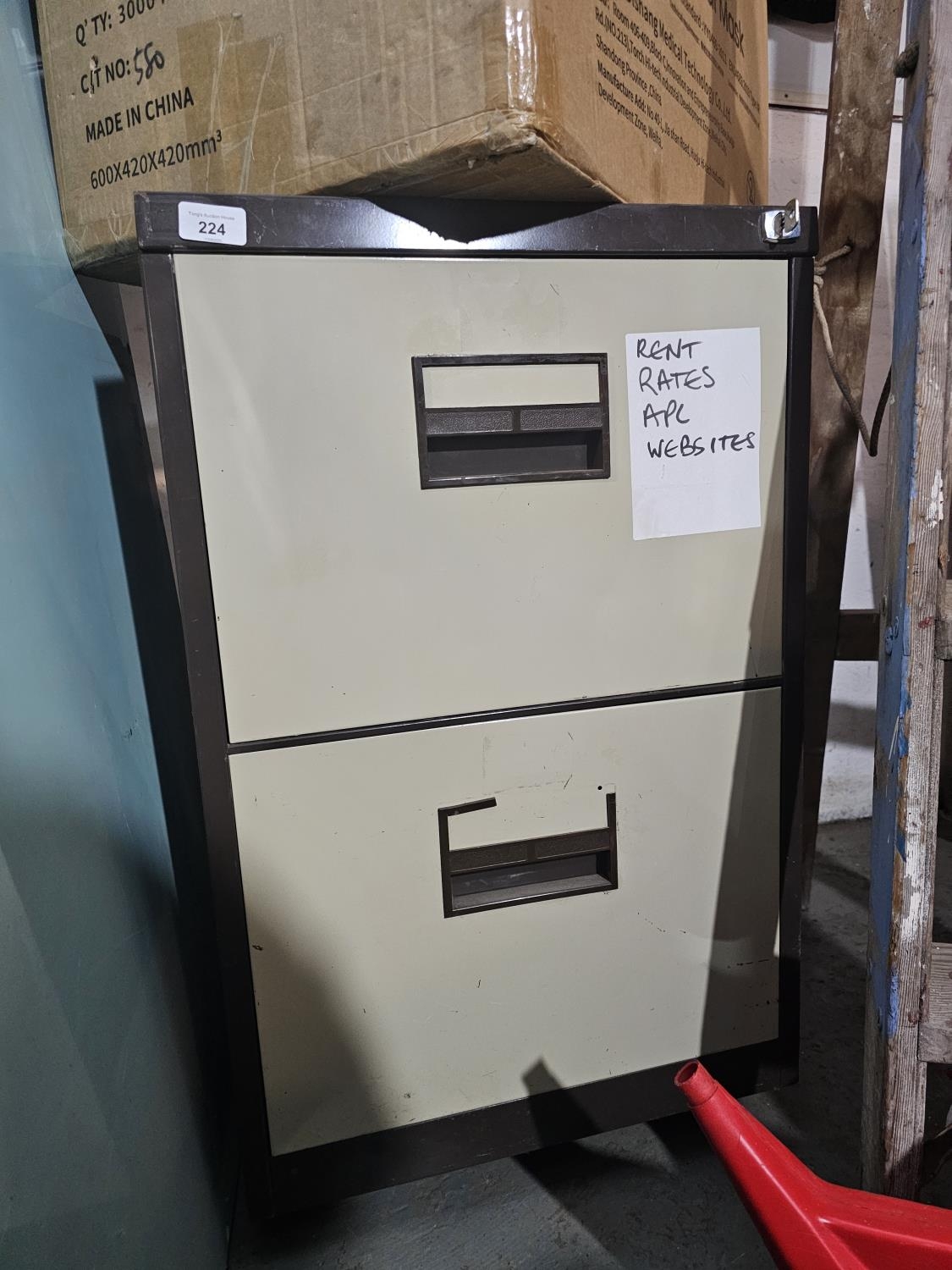 2 DRAWER METAL FILING CABINET