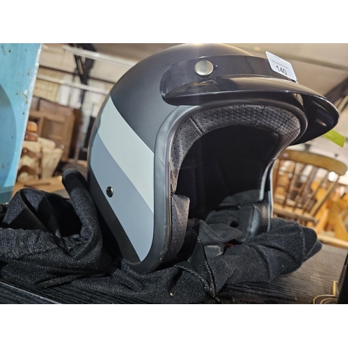 NEW UNUSED Open fronted NIU 140 Motorbike Helmet size Medium WITH COVER