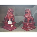 Pair of Red Chinese Foo Dogs