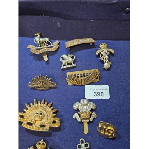 A collection of military cap badges