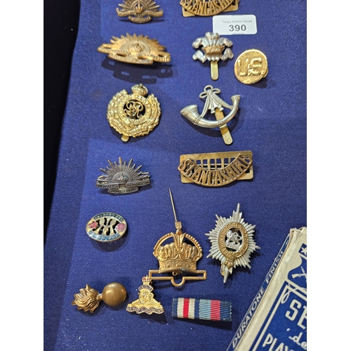 A collection of military cap badges