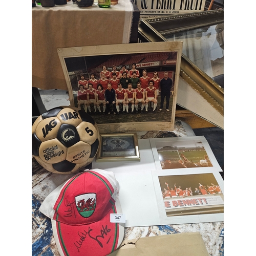 A collection of items related to Wrexham FC including photographs ...