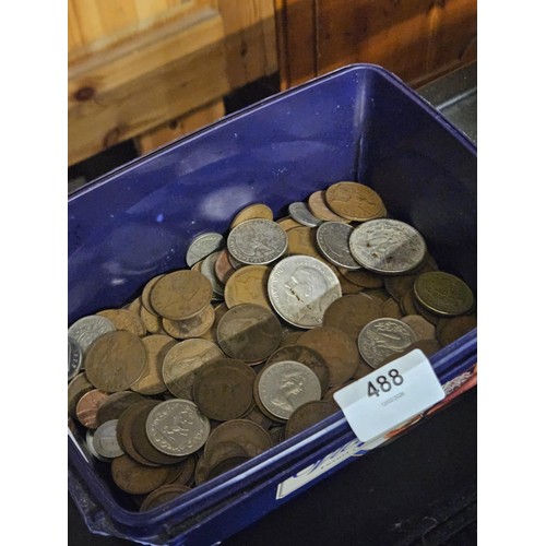 collection of British pre-decimal pennies and other world coins