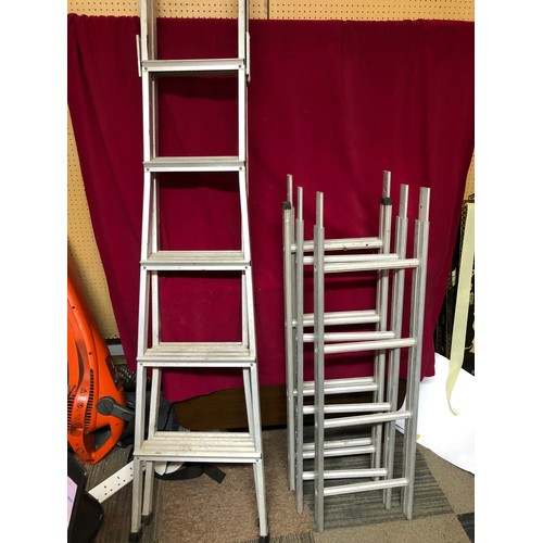 2 set of ladders, a Black and Decker 3 way ladder and a 4 sectional ...