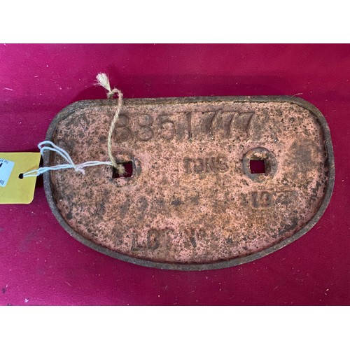 Vintage cast iron railway sign