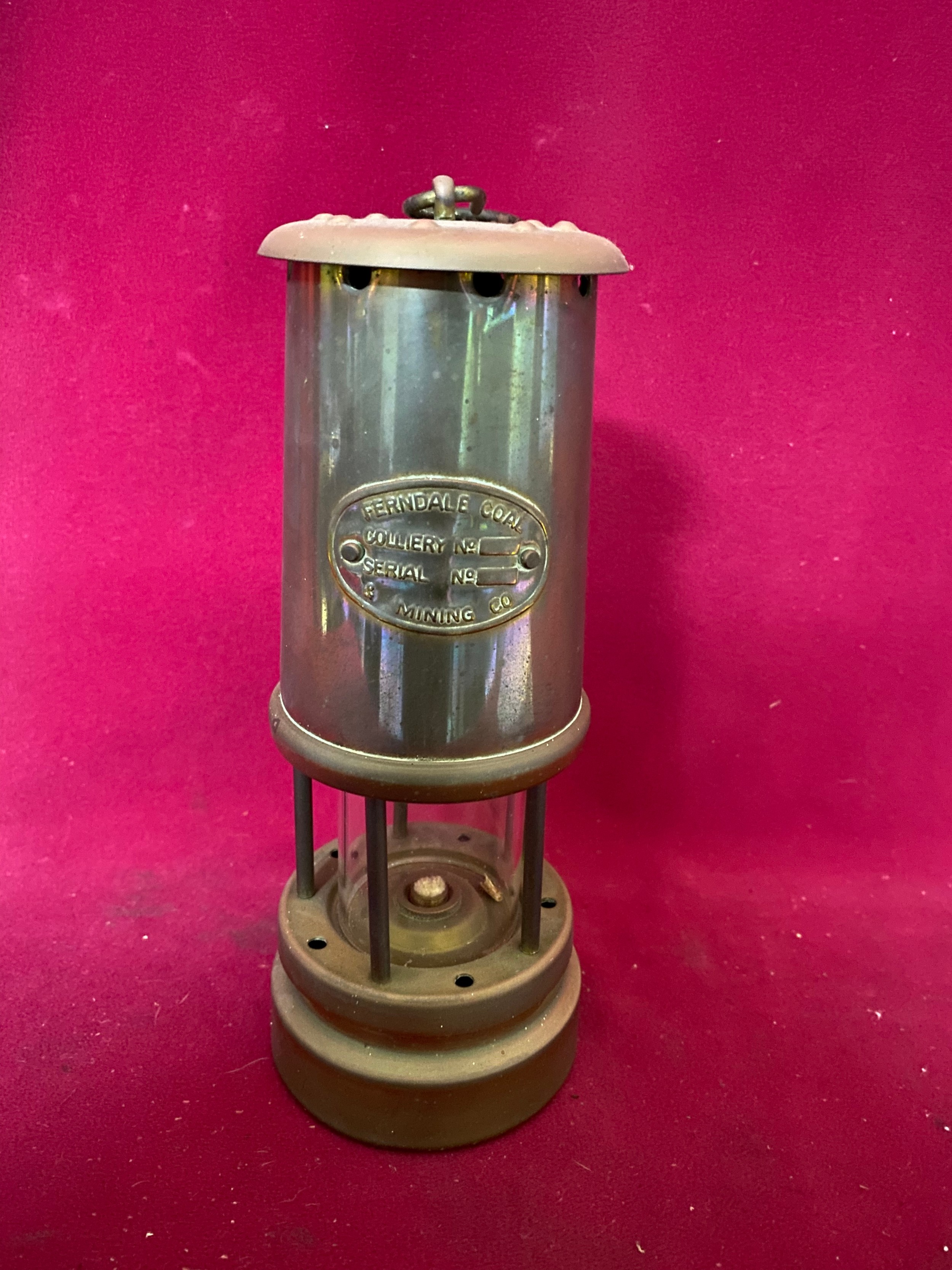 Antique Ferndale Coal Colliery & Mining Co lamp.