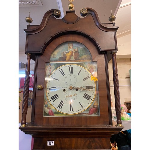 Jos. A Bates Huddersfield Grandfather Clock with weights and pendulum
