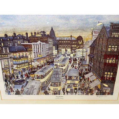 Framed artwork of Haymarket by Terry Gorman, 134/500
