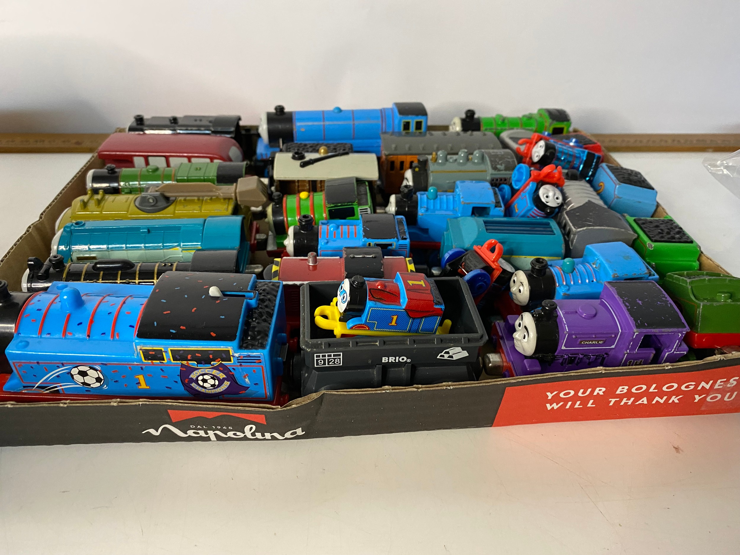 Selection of Thomas the tank Engine models.