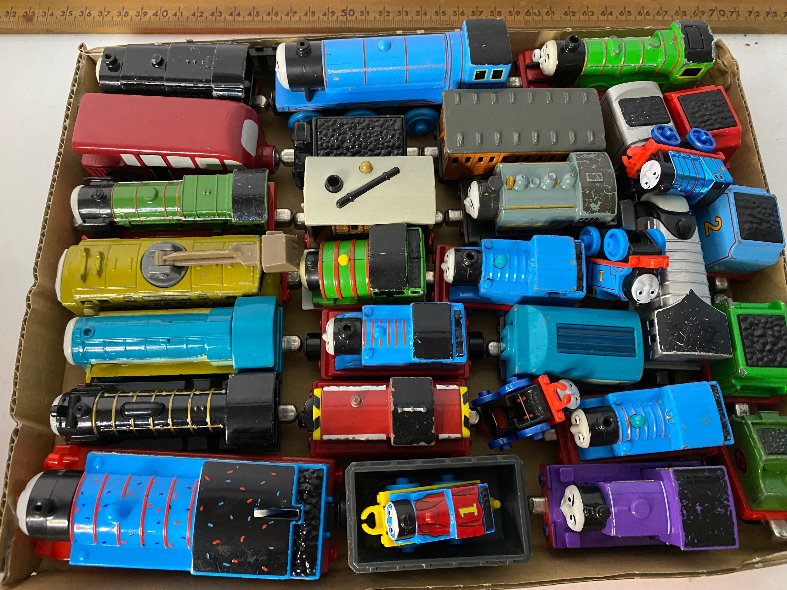 Selection of Thomas the tank Engine models.