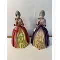Pair of large vintage crinolyn ladies measuring 33 cms tall
