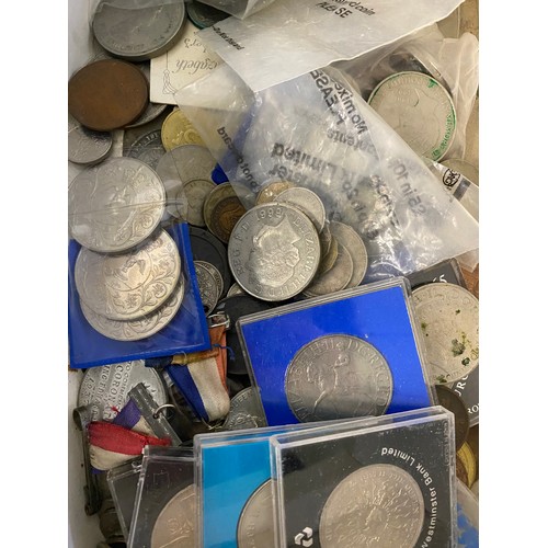 Assortment of old coins and banknotes