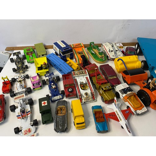 Collection of vintage diecast model vehicles from Corgi, Dinky and Matchbox