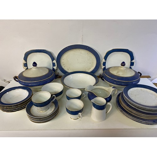 Selection of blue and white dinner ware from Tuscan China to include ...