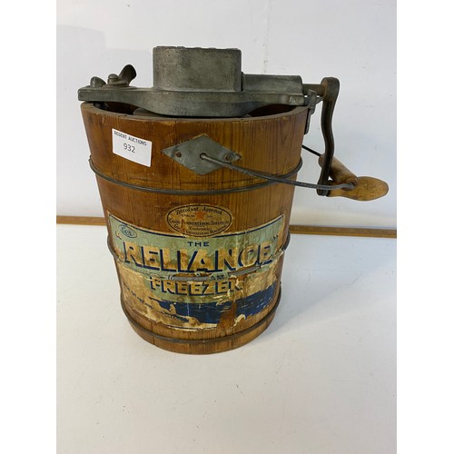 Antique wooden ice cream maker hand crank by Reliance Husqvarna Sweden ...
