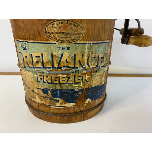 Antique wooden ice cream maker hand crank by Reliance Husqvarna Sweden ...