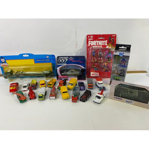 Collection of collectables including die cast cars, DC Nano metal ...
